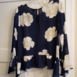 a.n.a | Tops | Blouse With Bell Trim Sleeves Bell Bottom | Poshmark